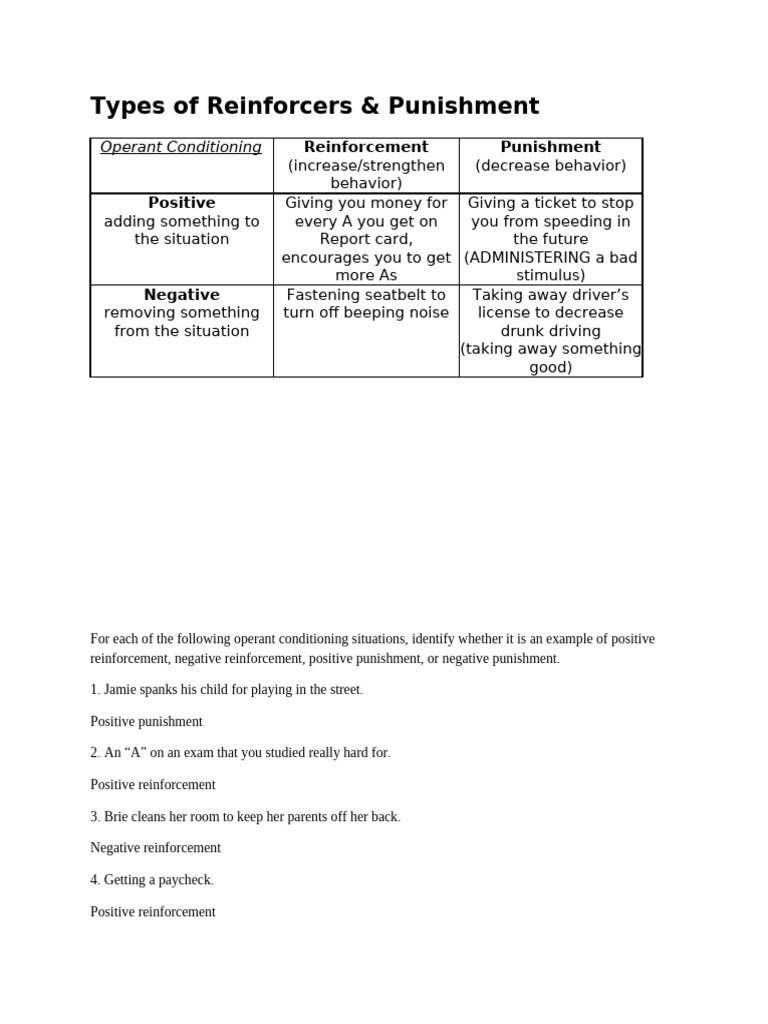 Understanding Reinforcement & Punishment | PDF | Reinforcement ...