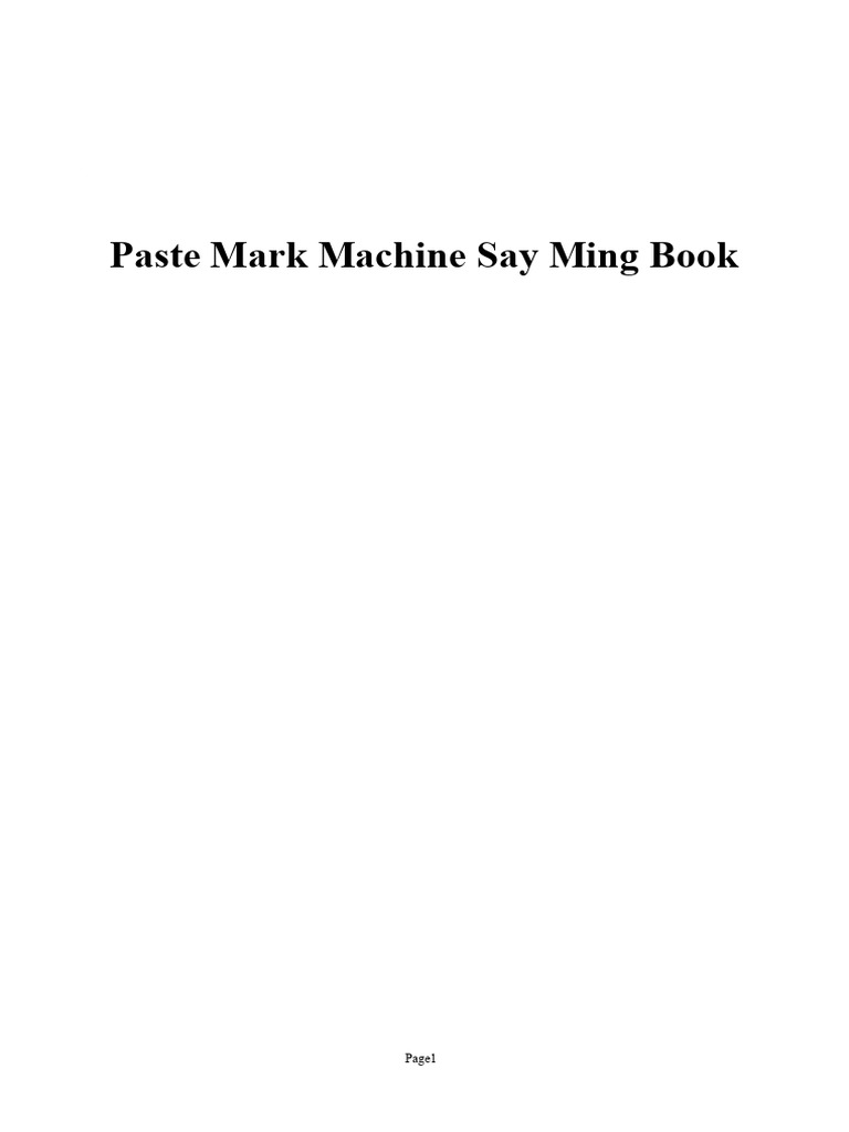Paste Mark Machine Operation Manual | PDF | Power Supply | Mains ...