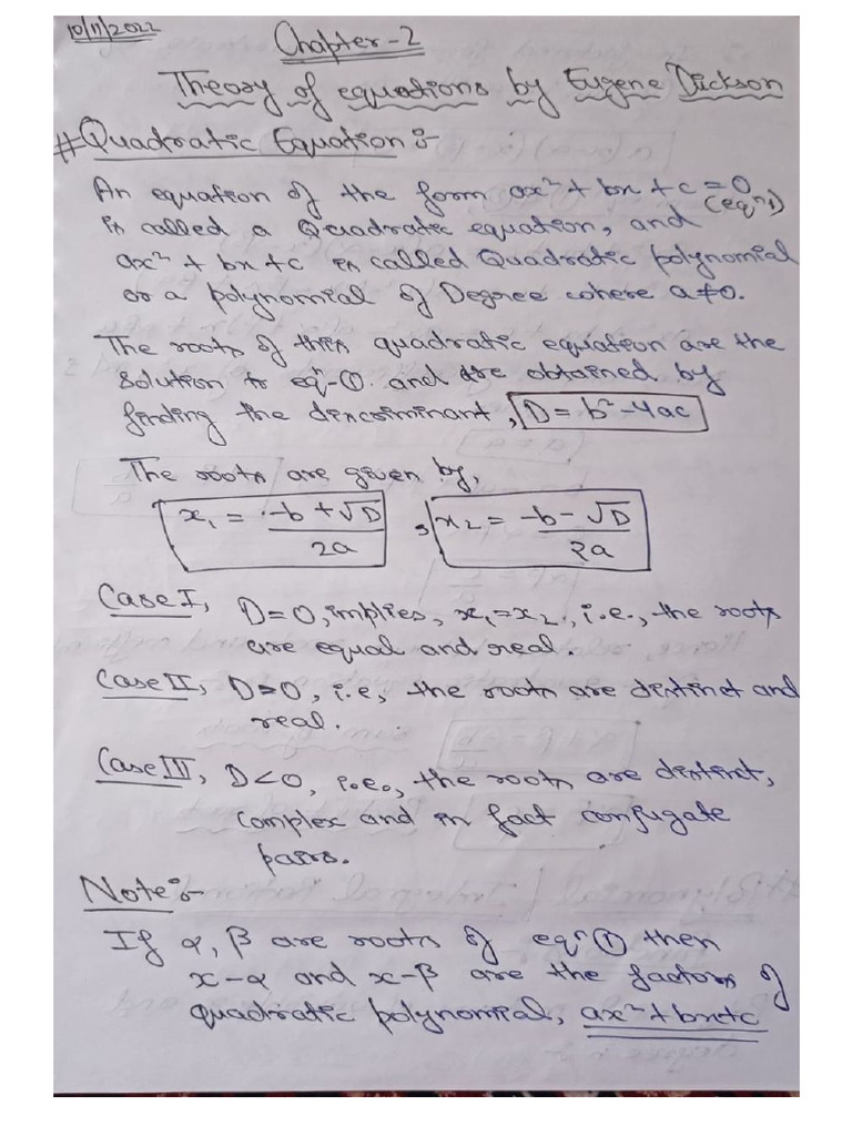 Algebra Notes | PDF