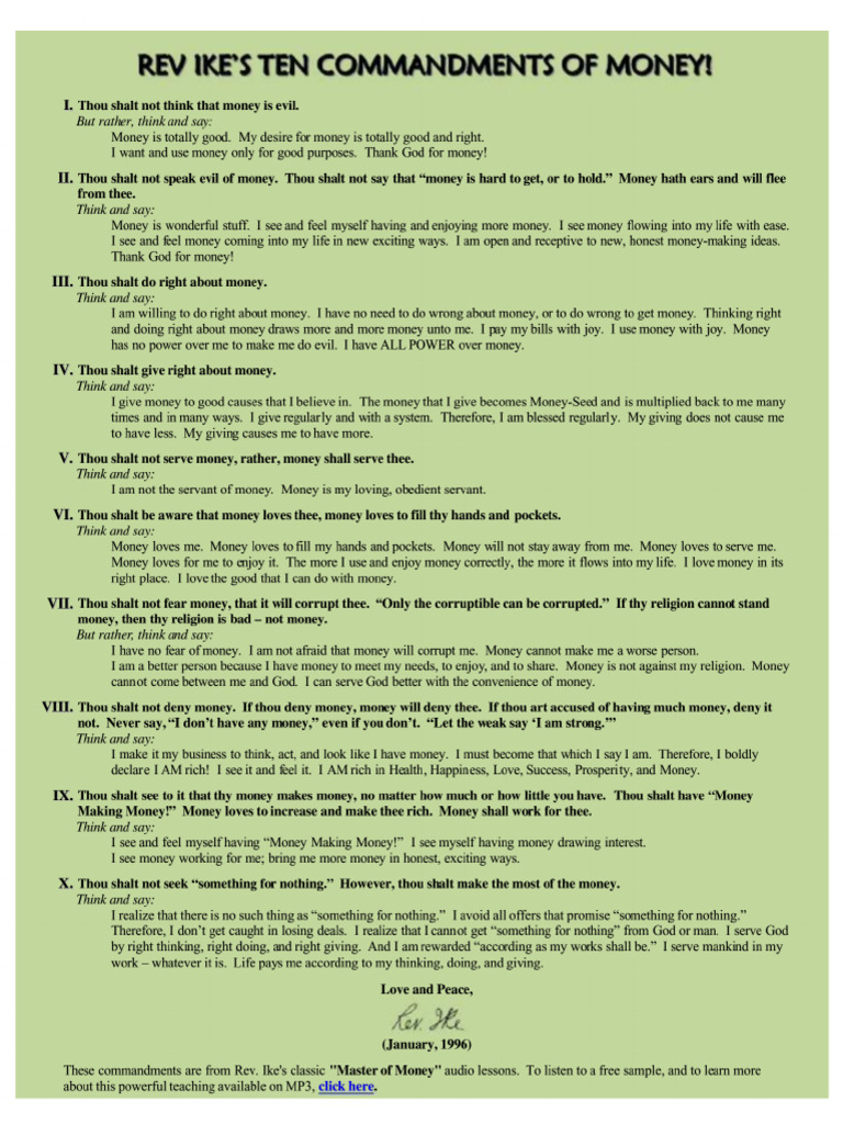 10 Commandments of Money | PDF