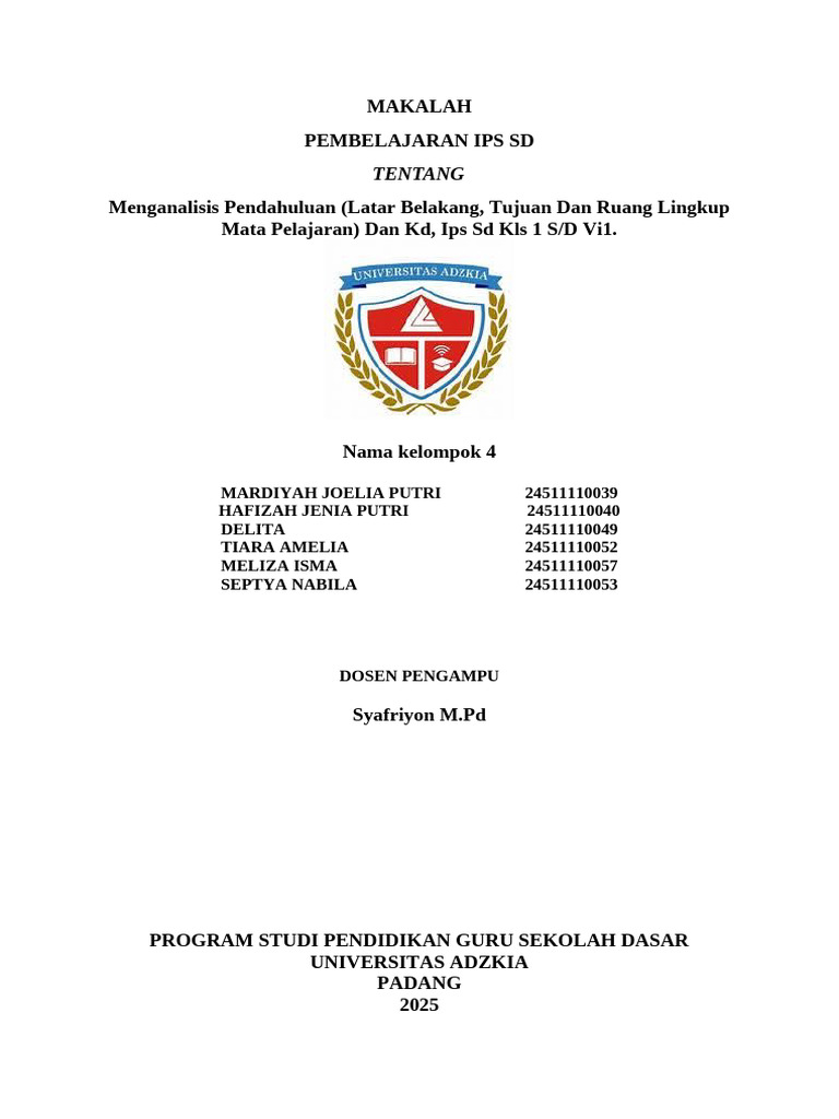 Makalah Ips Kelompok 4 | PDF