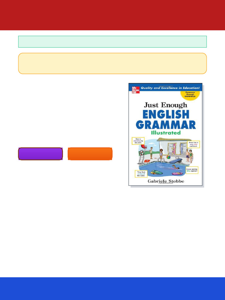 Just Enough English Grammar Illustrated 1st Edition Gabrielle Stobbe ...
