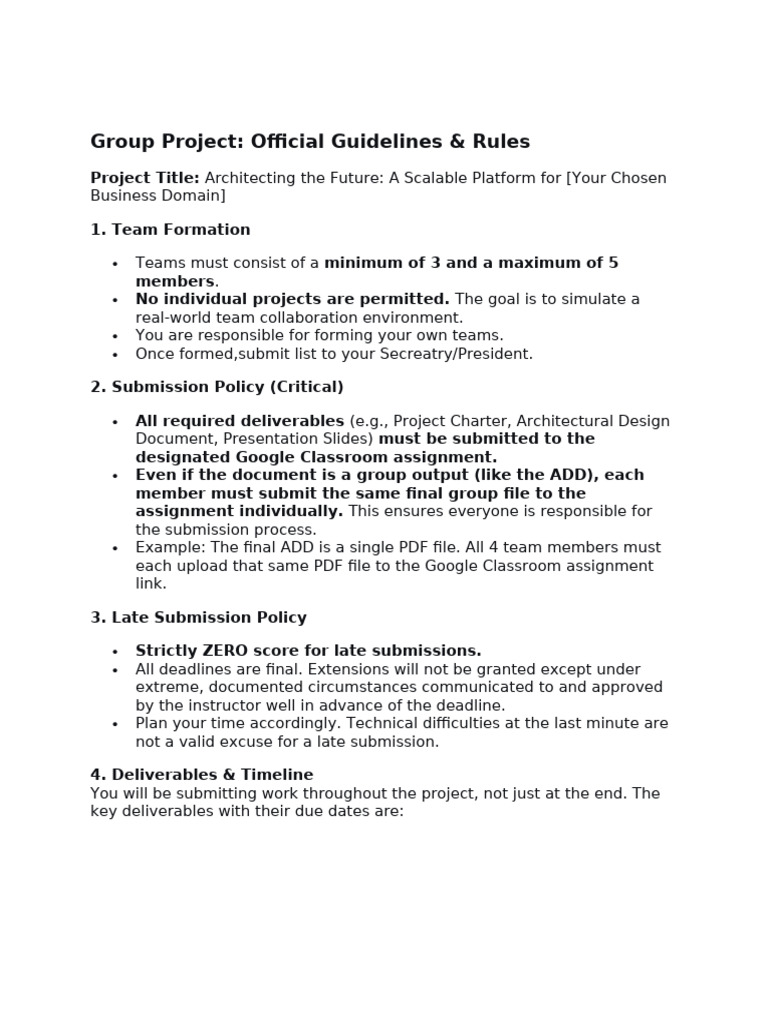 Group Project Guidelines & Timeline | PDF | Information Technology ...