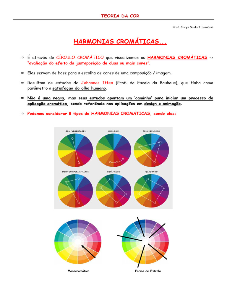 Harmonias Cromáticas na Teoria da Cor | PDF | Cor | Harmonia
