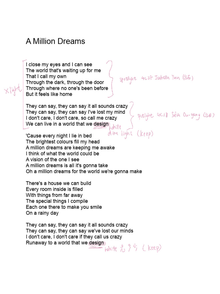 A Million Dreams: Vision and Hope | PDF