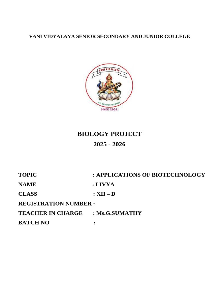 Applications of Biotechnology in 2025 | PDF | Biotechnology | Genetic ...