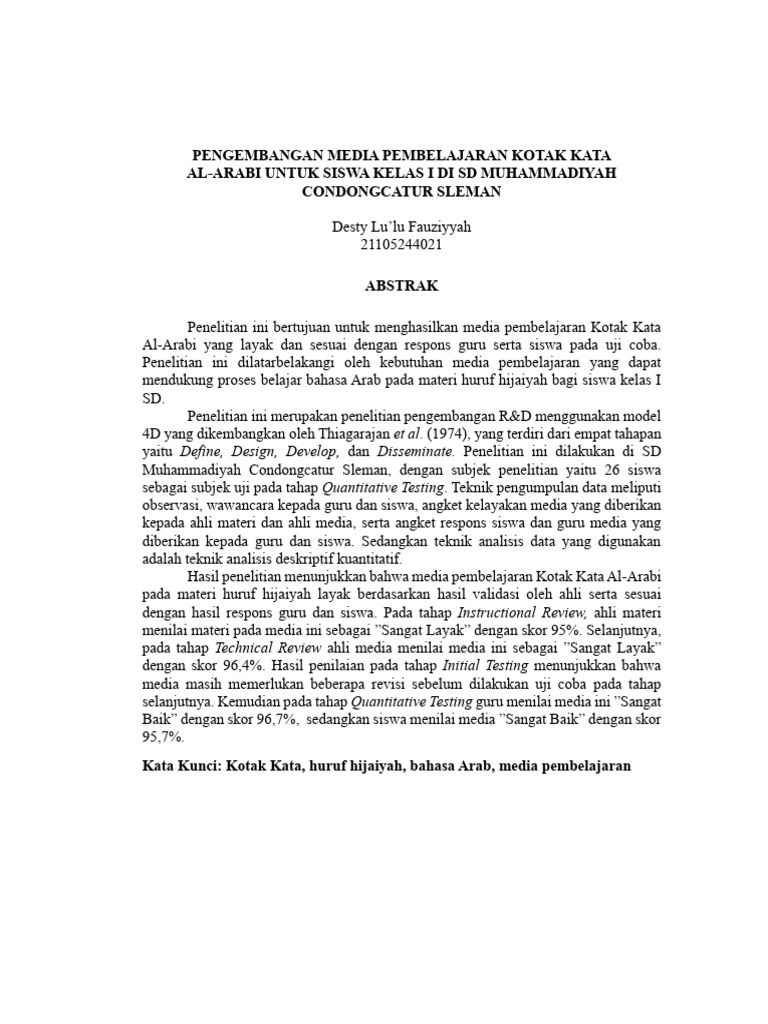 Abstrak Skripsi | PDF