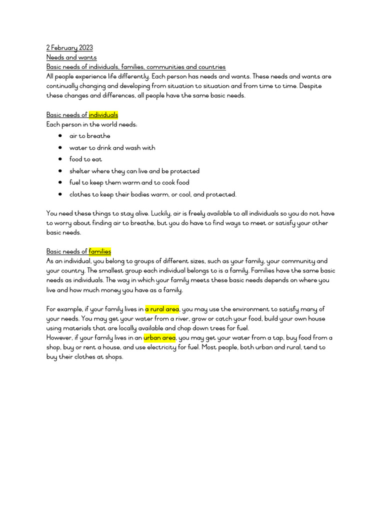 Understanding Basic Human Needs | PDF