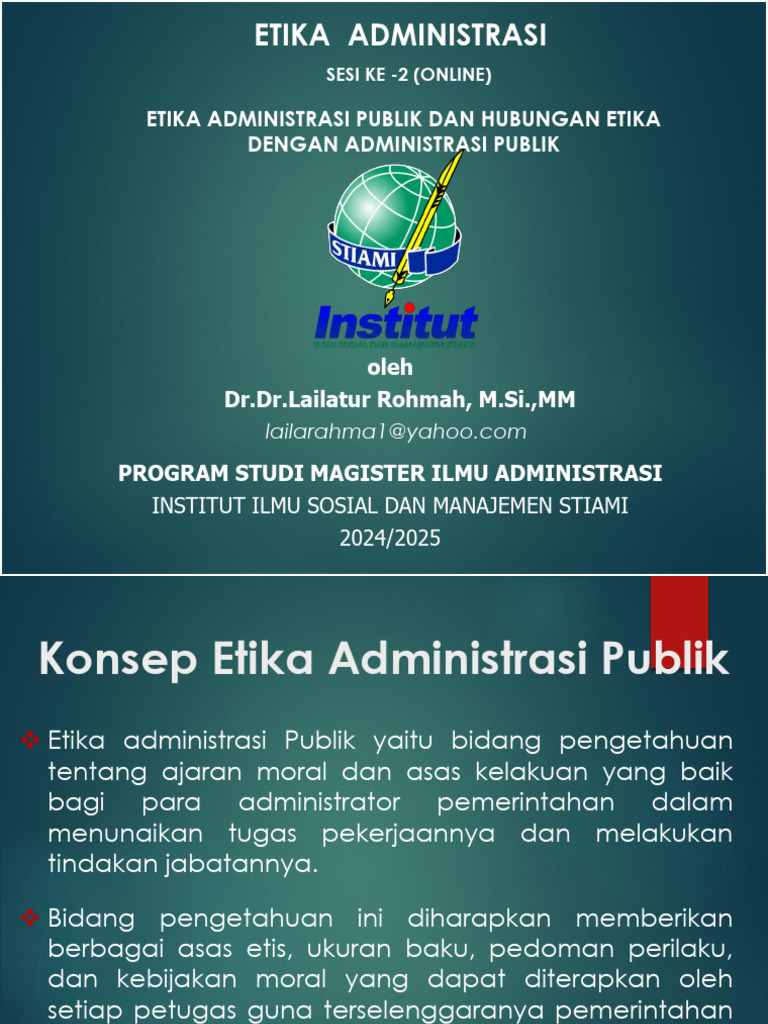 02 ETIKA ADMINISTRASI PUBLIK DAN HUBUNGAN ETIKA | PDF
