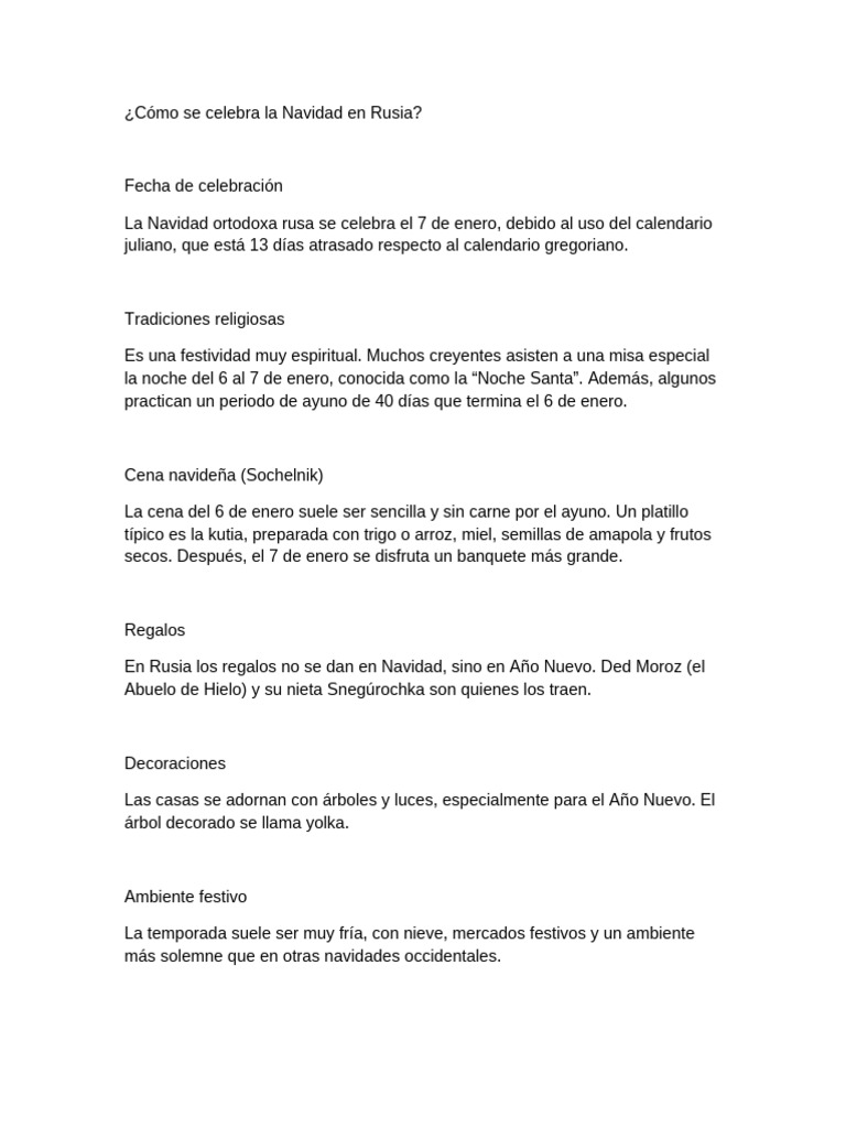 Navidad en Rusia | PDF