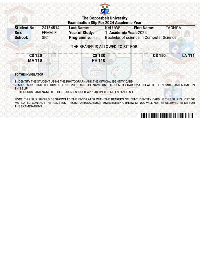 Examination Slips | PDF