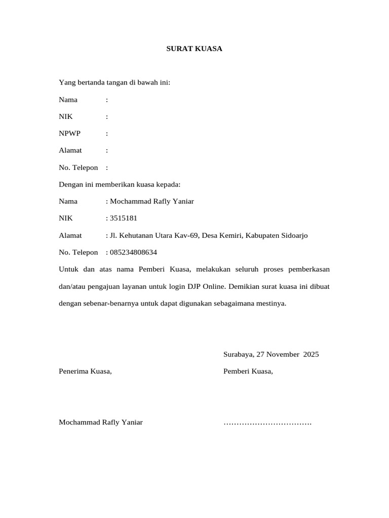 Surat Kuasa | PDF