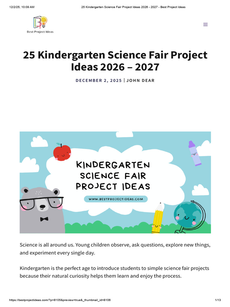 Kindergarten Science Fair Project Ideas | PDF | Water | Ice