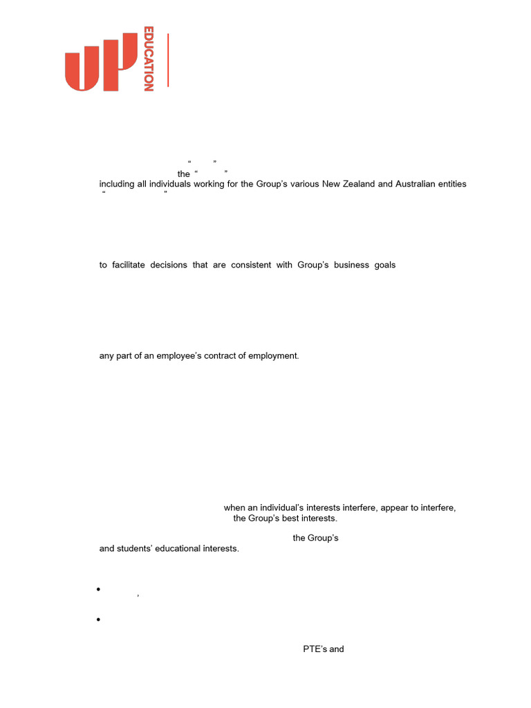 UP Education Code of Conduct Policy | PDF | Occupational Safety And ...