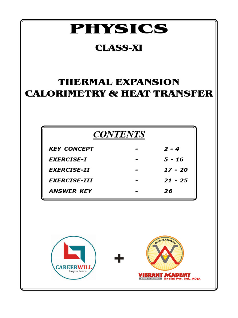 Thermal Calorimetry & Heat Transfer - XI - Careerwill-1 | PDF | Thermal Expansion | Heat