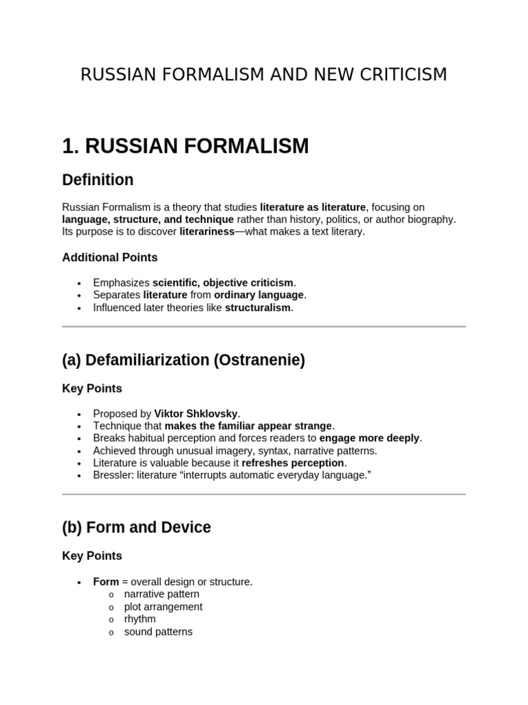 Russian Formalism vs. New Criticism | PDF | Poetry | Human Communication