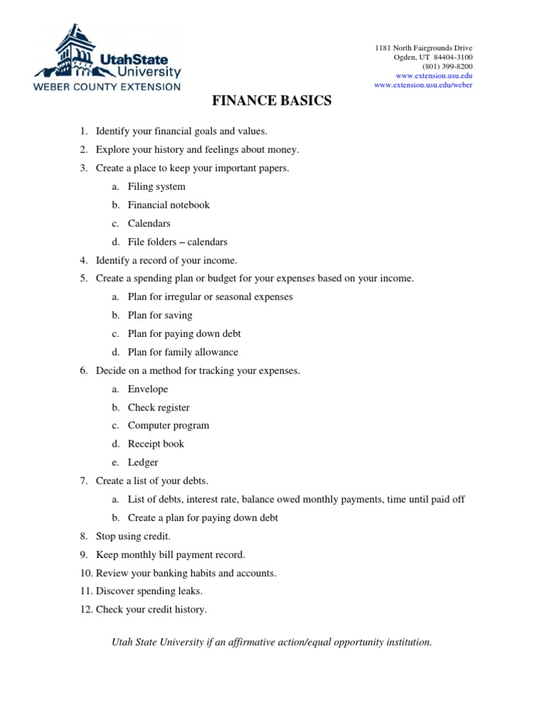 Finance Basics | PDF | Tax Refund | Money