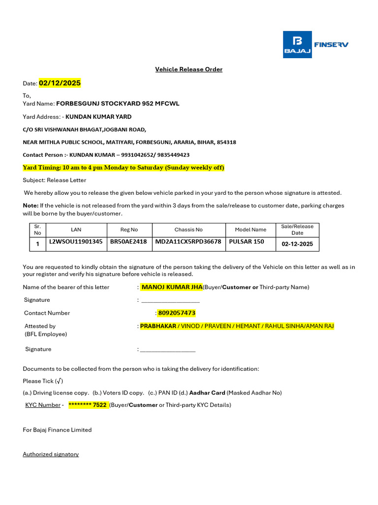 New-Release Letter - Manoj Kumar Jha - 251202 - 125108 | PDF