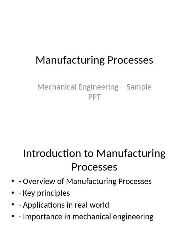 Manufacturing Processes | PDF