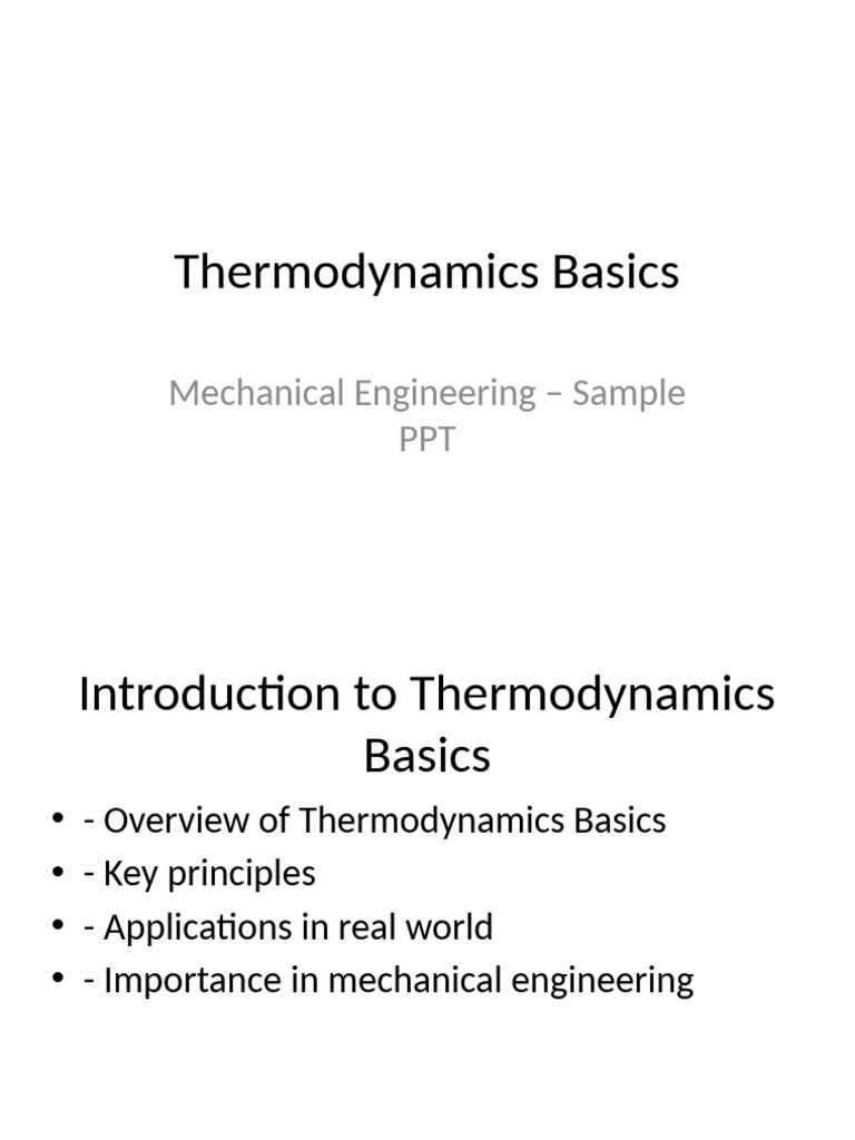 Thermodynamics Basics | PDF