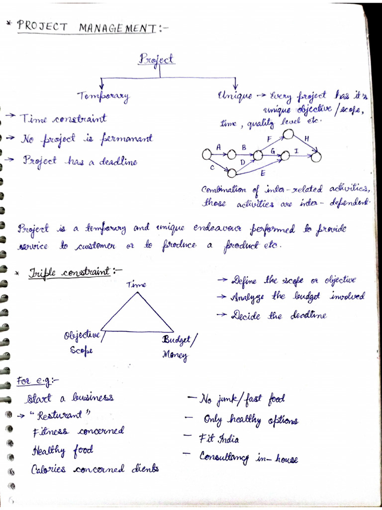Project Management Notes 2024 | PDF