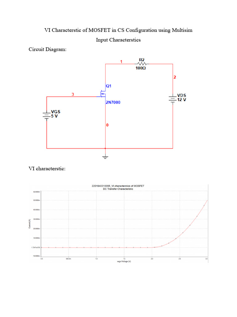 MOSFET VI Characteristics in CS Configuration | PDF