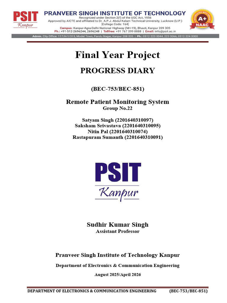 Fyp Progress Diary(Update-2) | PDF
