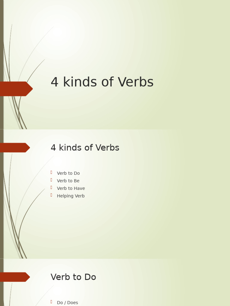 Types of Verbs Explained | PDF
