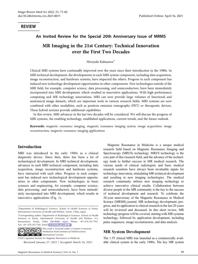 mrms-21-71 | PDF | Magnetic Resonance Imaging | Medical Imaging
