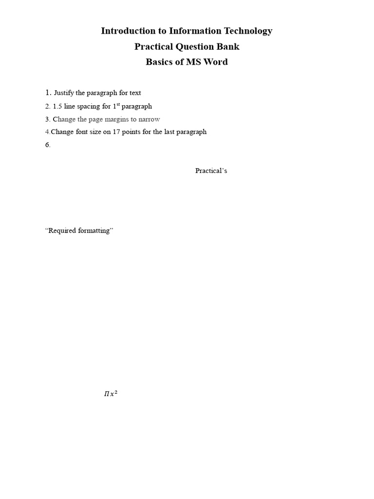 MS Word Formatting Practical Guide | PDF