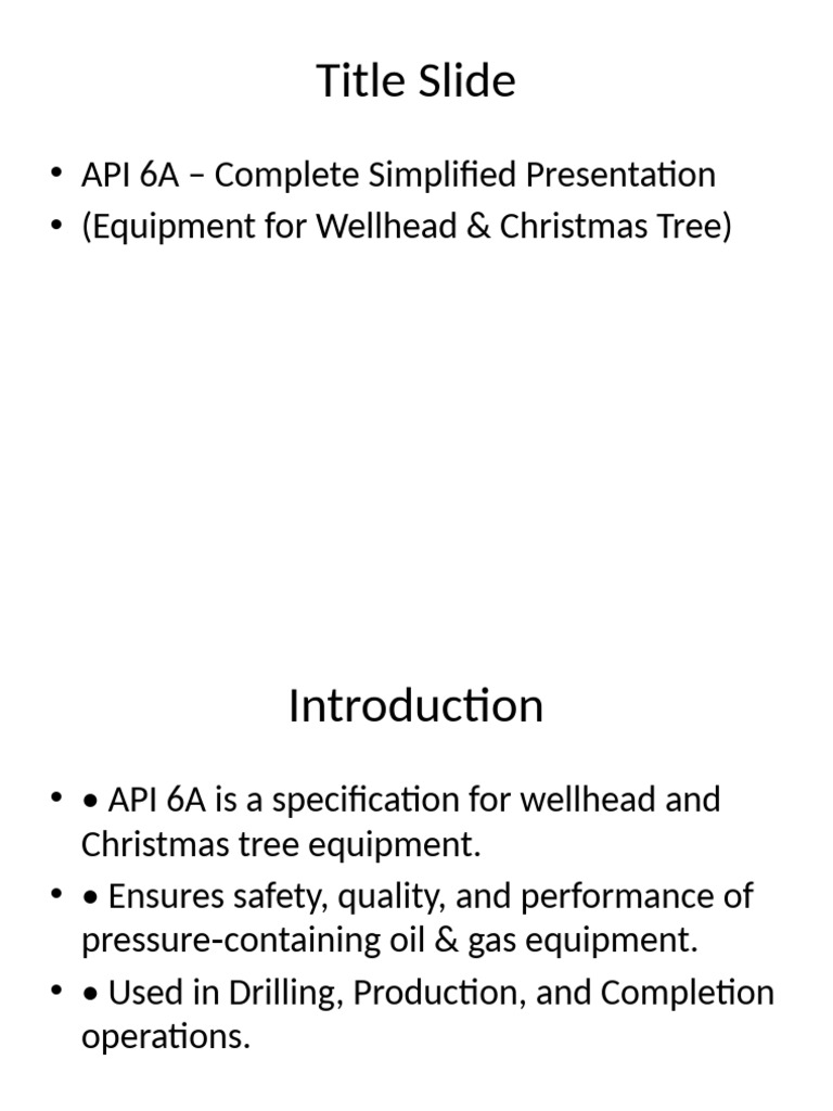 API 6A Overview: Wellhead Equipment Standards | PDF | Casing (Borehole ...
