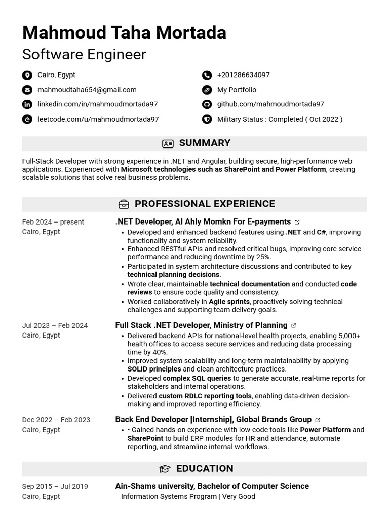 Full-Stack .NET Developer Profile | PDF | Share Point | Systems ...