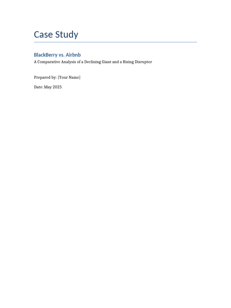 BlackBerry Vs Airbnb Case Study | PDF