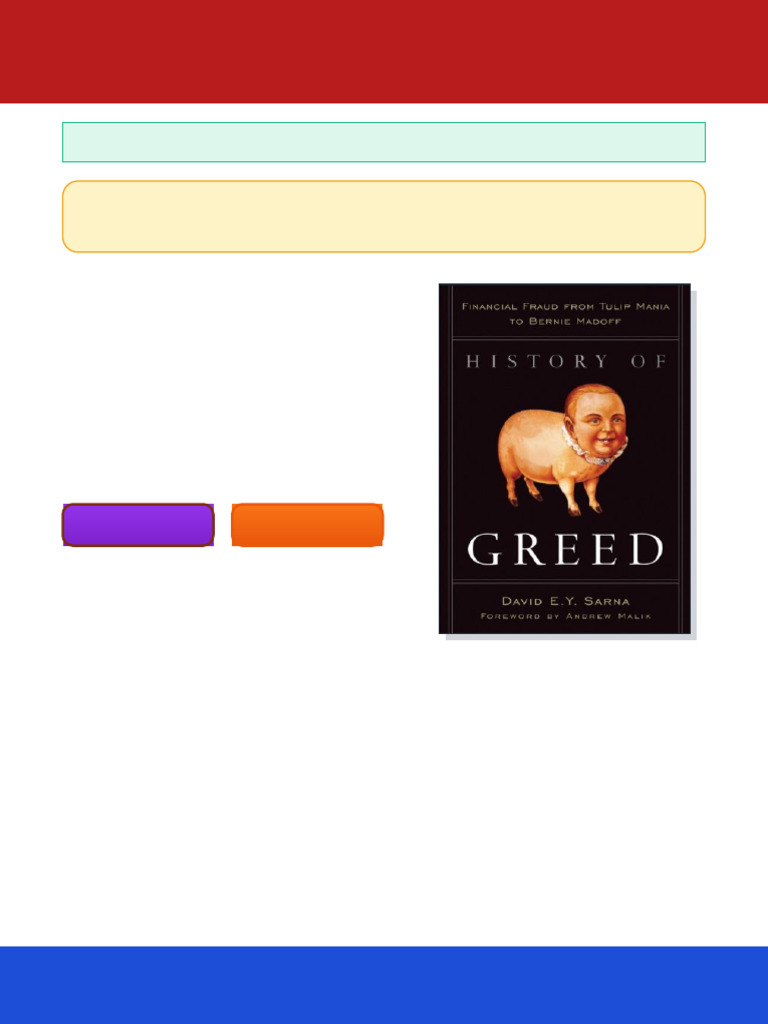History of Greed Financial Fraud from Tulip Mania to Bernie Madoff 1st ...