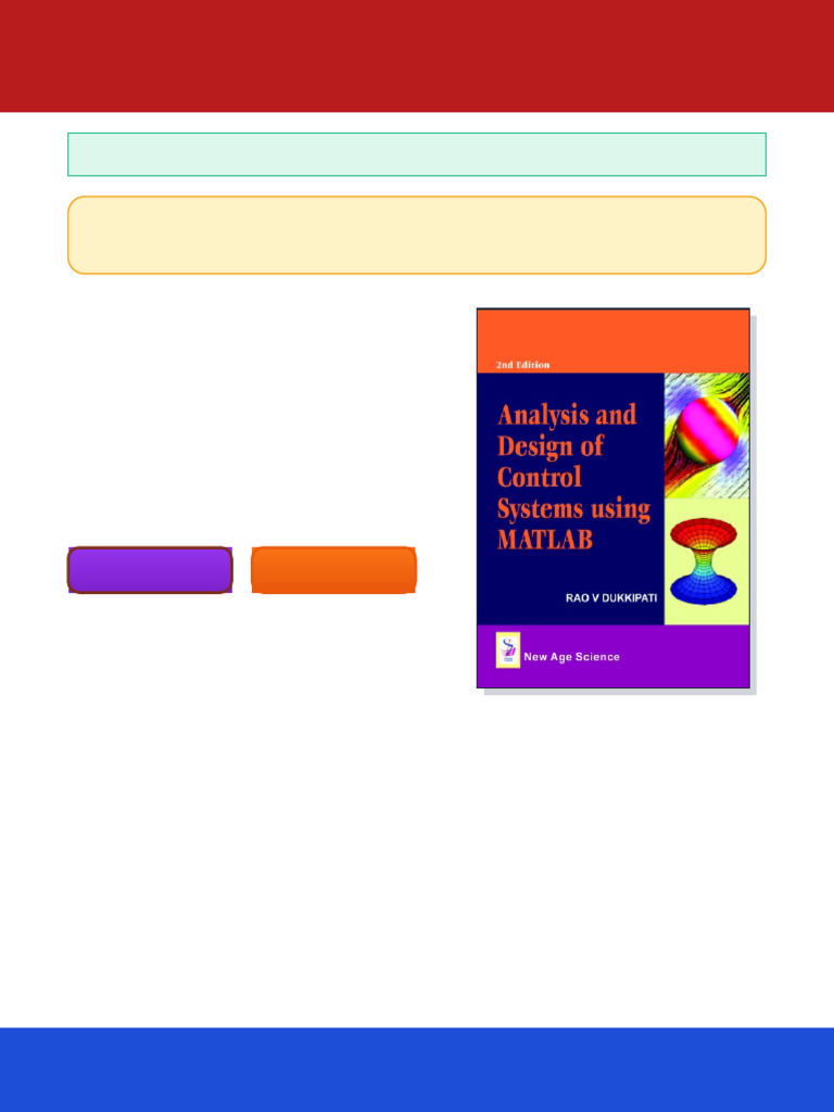 Analysis and Design of Control Systems Using MATLAB 2nd ed Edition ...
