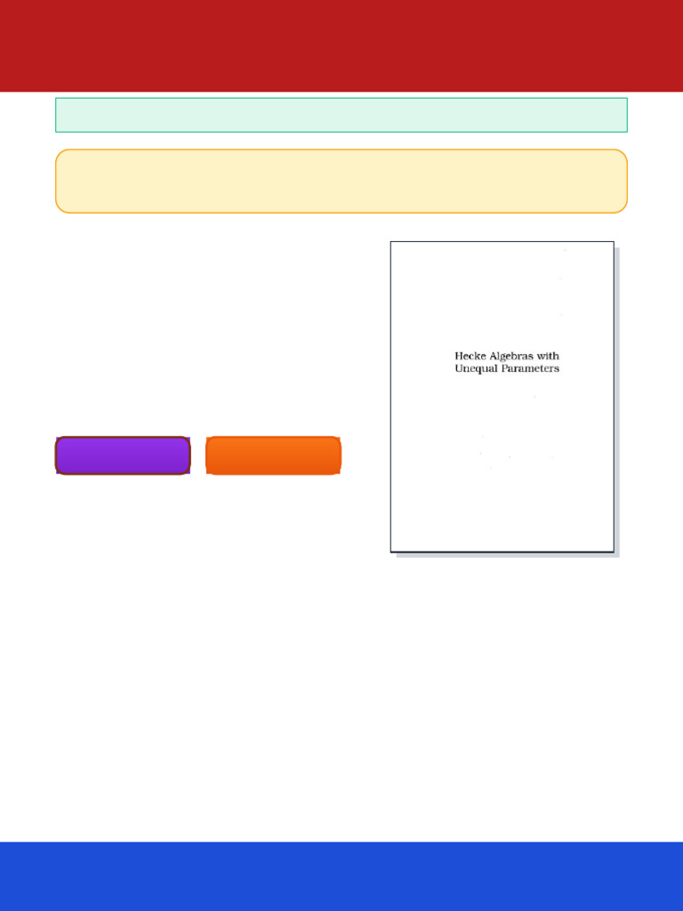 Hecke Algebras with Unequal Parameters George Lusztig latest ebook pdf ...