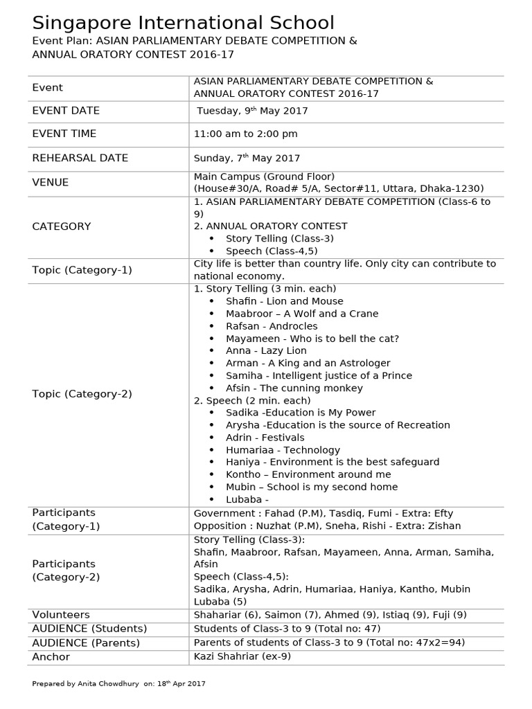 Annual Oratory Contest and Asian Parliamentary Debate Competition 2016 ...