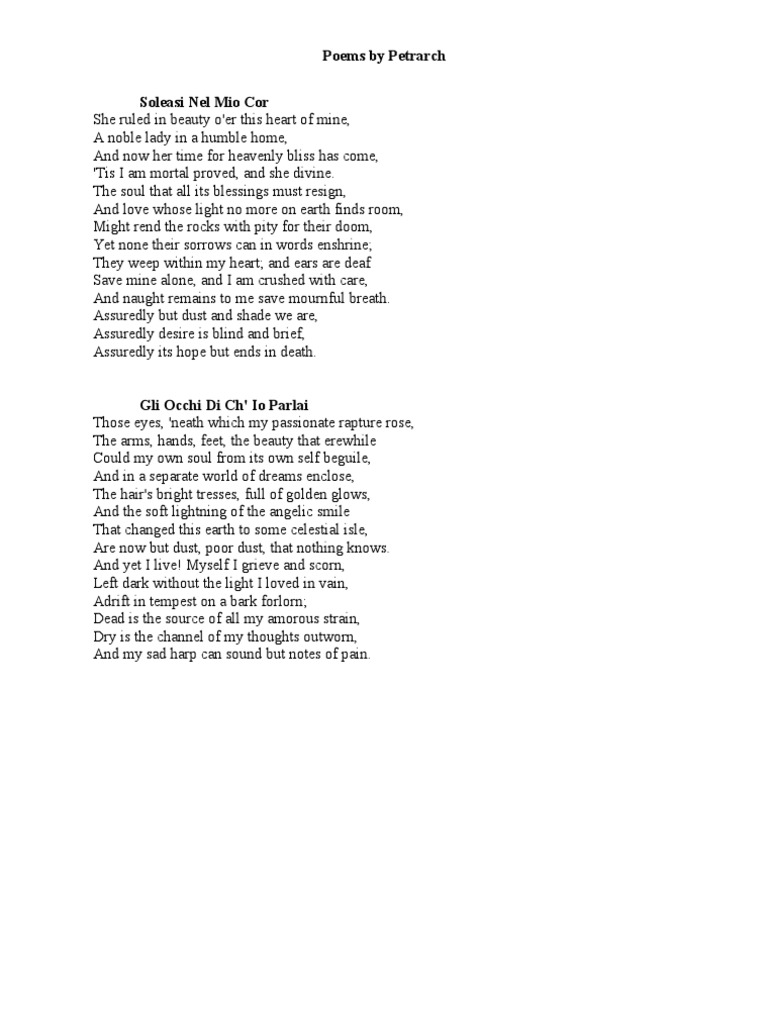 Petrarch Poems | PDF