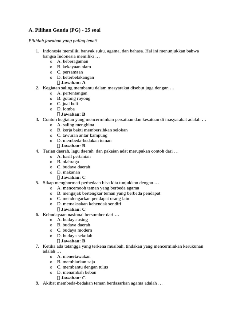 Pend.pancasila Kelas 4 | PDF