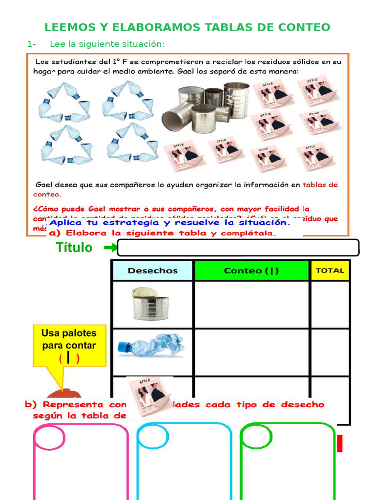 Leemos y Elaboramos Tablas de Conteo | PDF