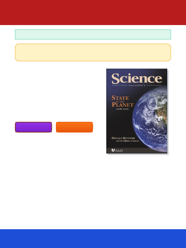 Science Magazine S State of The Planet 2006 2007 1st Edition Donald ...