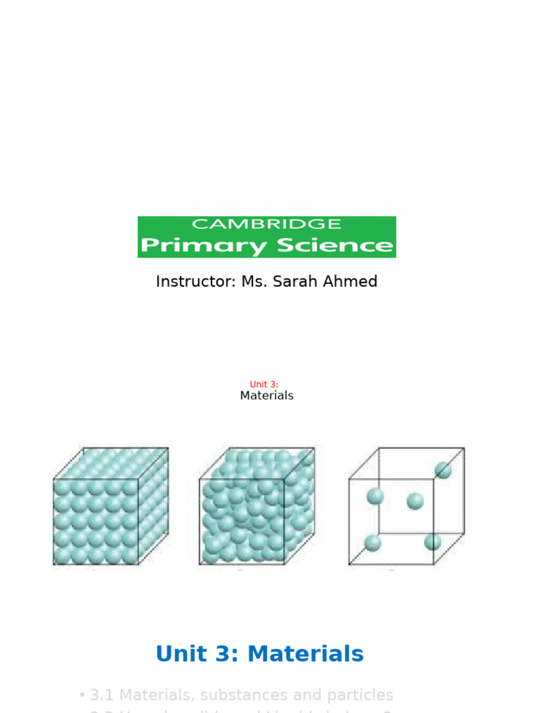 Year 4 Science - Unit 3 Chemical Reactions | PDF