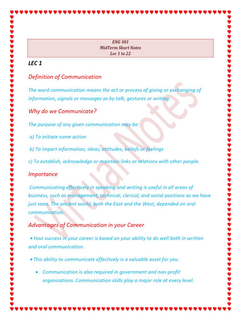 ENG301 Midterm Short Notes Lec (1-22) Very Important | PDF ...