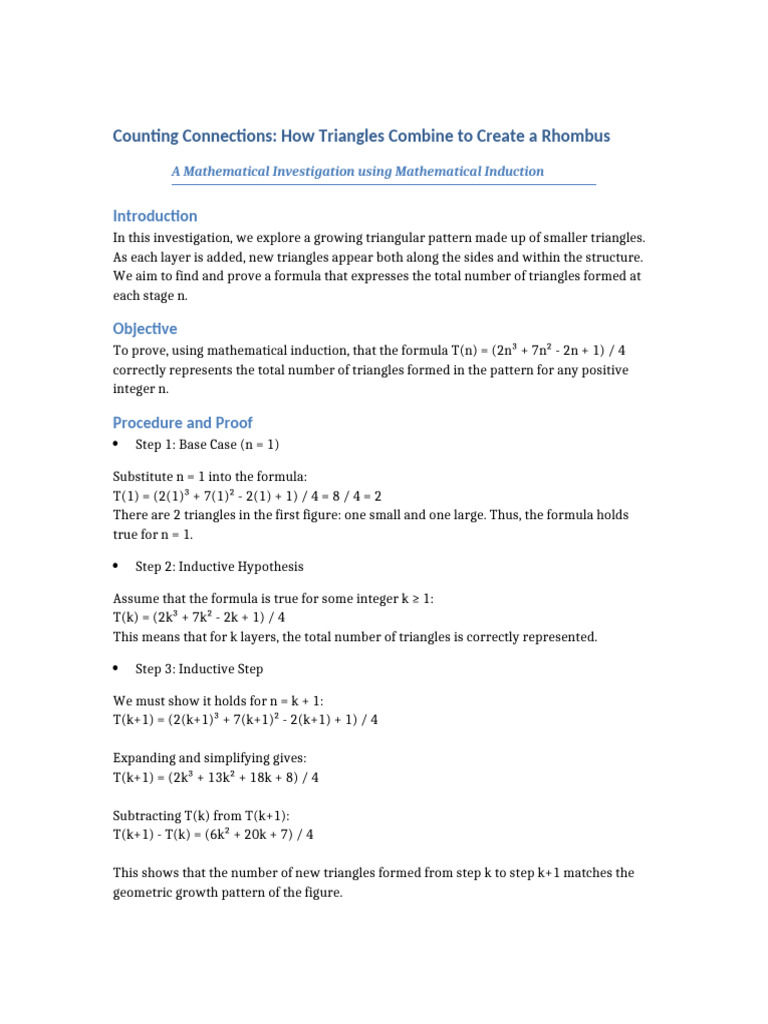 Counting Triangles Induction Proof | PDF