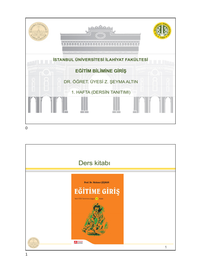1 Dersin Tanitimi | PDF