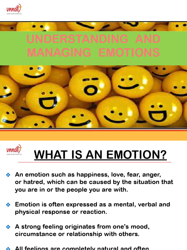 Understanding and Managing Emotion (Aug 2020) | PDF | Emotions | Feeling