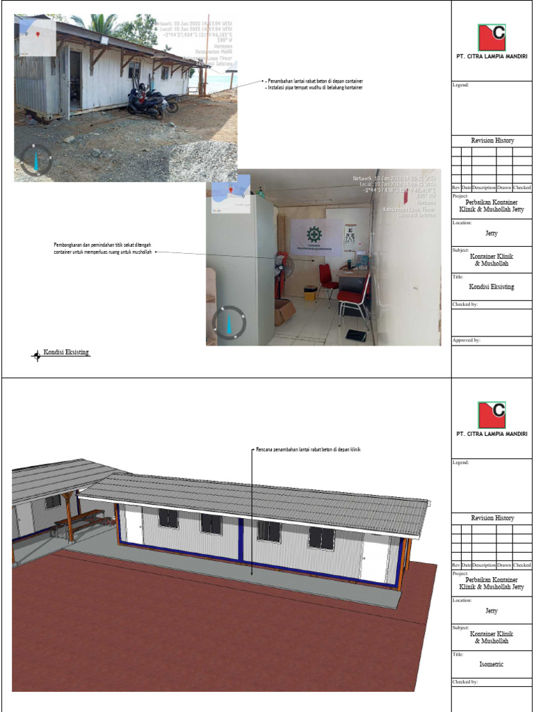 Container Clinic & Mosque Renovation Plan | PDF