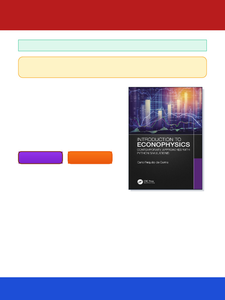 Introduction To Econophysics: Contemporary Approaches With Python ...