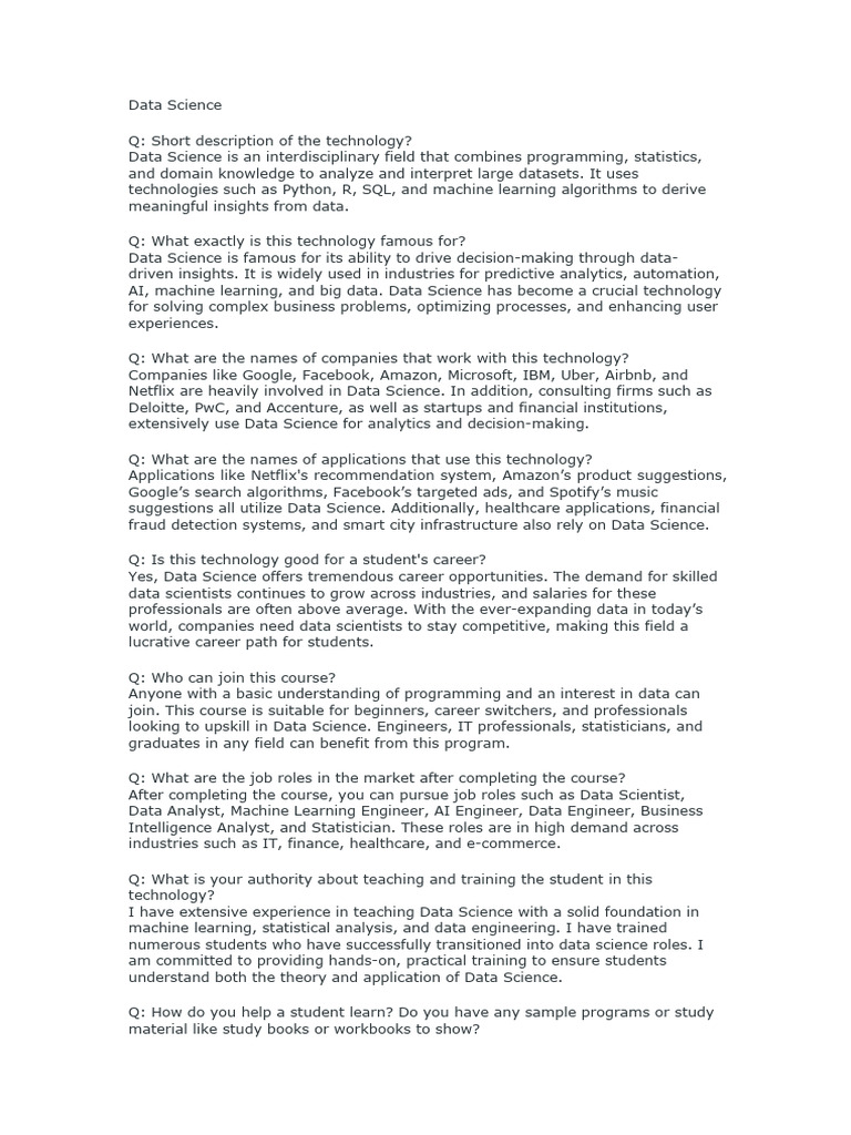 Data Science | PDF | Data Science | Analytics