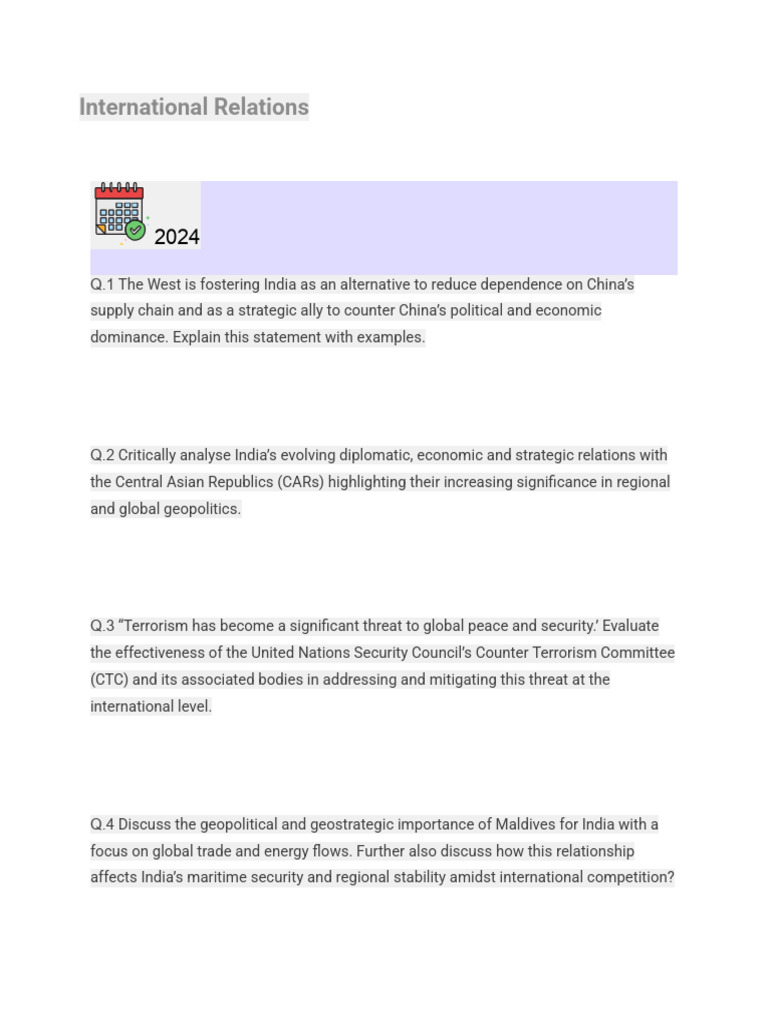 India’s Strategic Role in Global Geopolitics | PDF | International ...